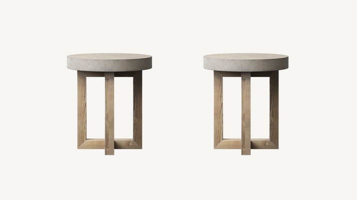 RH Heston Round Concrete Side Tables – Alcove