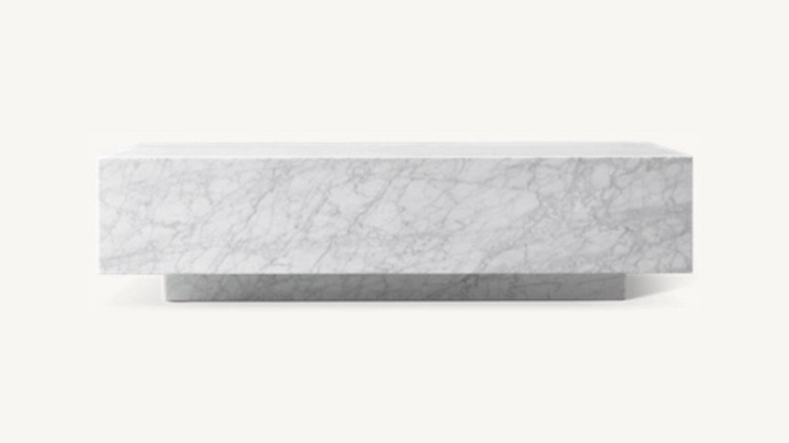 RH Marble Plinth Coffee Table – Alcove