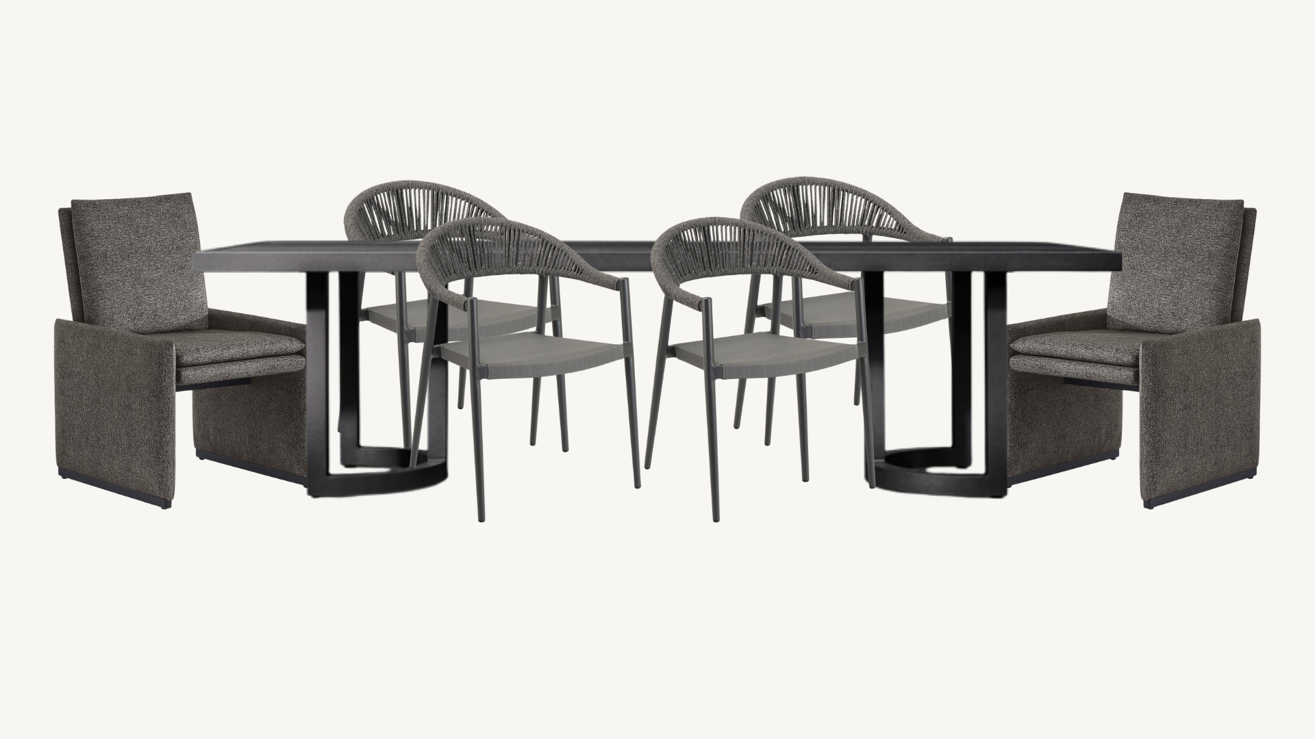 RH Portofino 96" Aluminum Outdoor Dining Table With Chairs Set Of 6 Re ...
