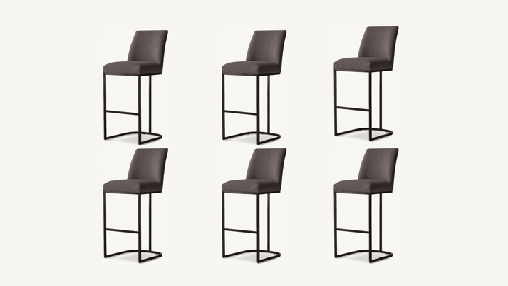 RH Emery Armless Bar Stools Set of 6 Like New Dark Gray Restoration Ha ...